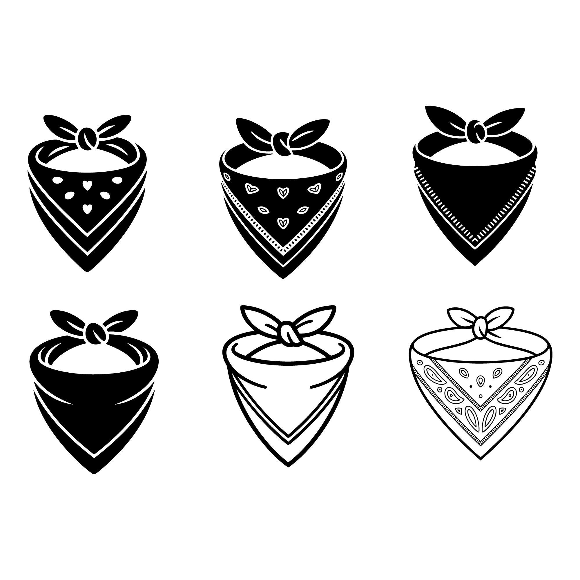 Bandana SVG Bundle, Cowboy Bandana for Cricut, Dog Bandana Silhouette ...