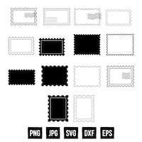 Postage Stamp SVG Bundle, Outline Postage Stamp SVG, Postage Stamp SVG ...