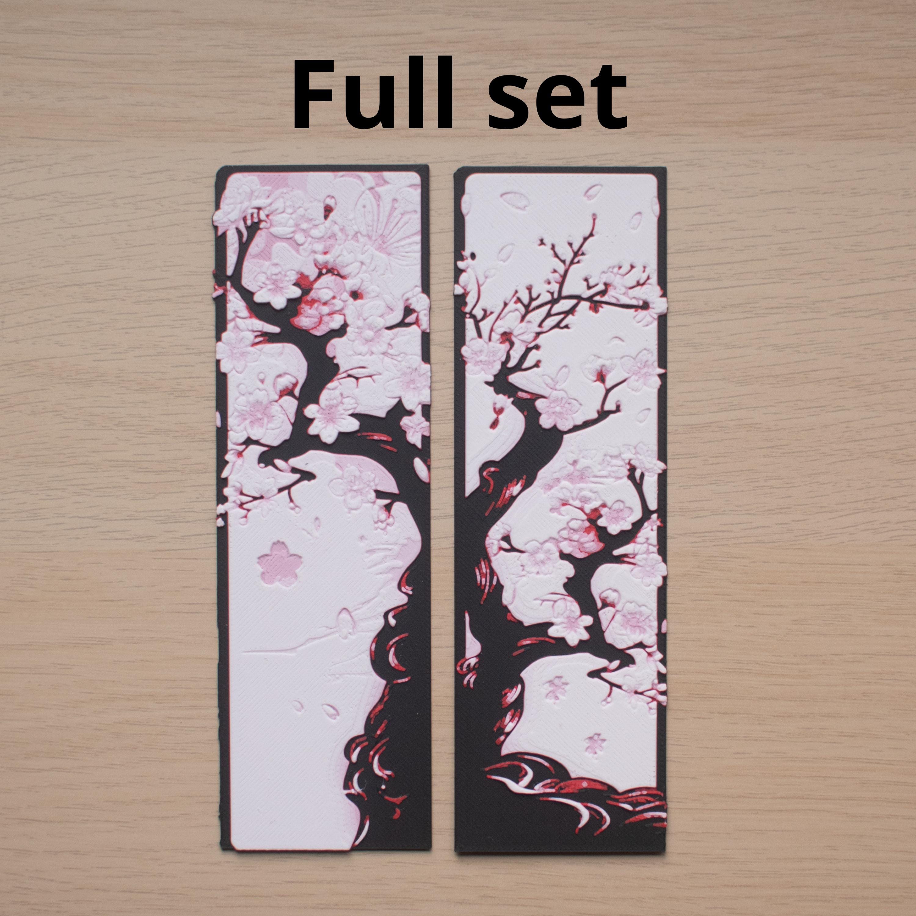 Handmade Sakura Tree Bookmarks | Cherry Blossom Bookmark Set for Book ...