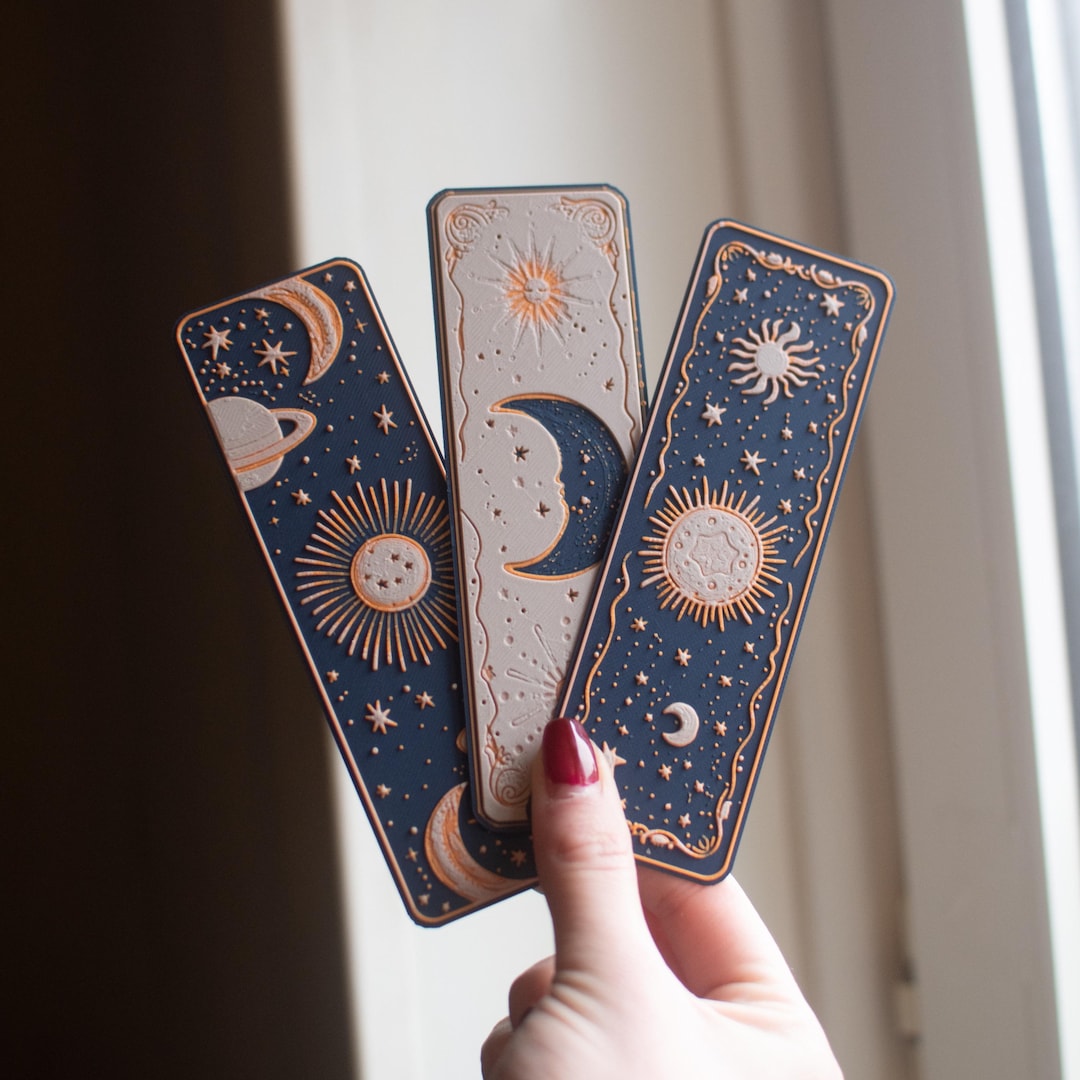 Celestial Bookmarks #2 - Cosmic Moon, Stars & Planets Design | Perfect Gift for Book Lovers and ...