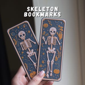 Skeleton Bookmarks | Spooky Skeleton Bookmark Set | Halloween Bookmark ...