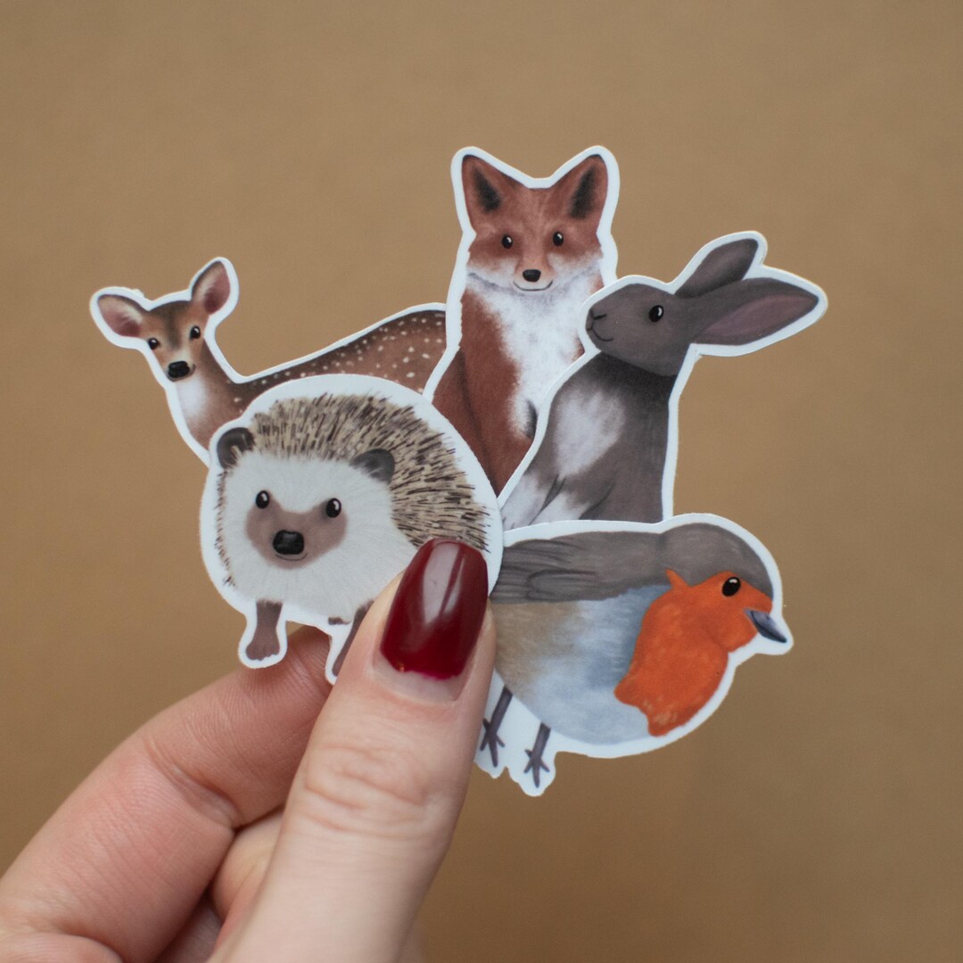 Forest Animal Sticker Pack | Cute Woodland Vinyl Stickers for Journals ...