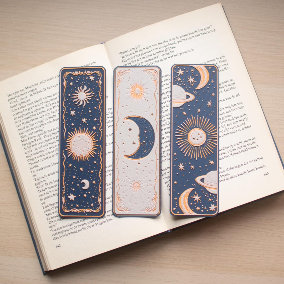 Celestial Bookmarks Cosmic Moon, Stars & Planets Design Perfect Gift ...