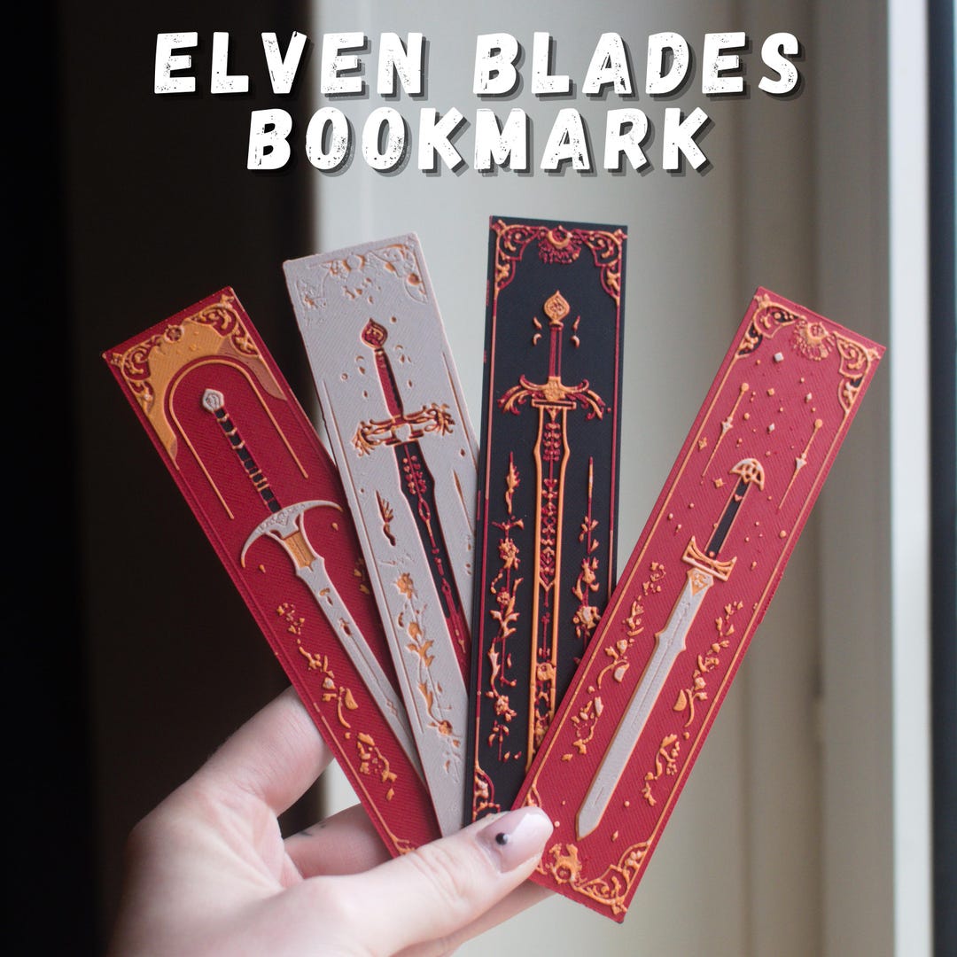 Elven Blades Bookmarks – Fantasy Sword Design, Perfect for Book Lovers ...