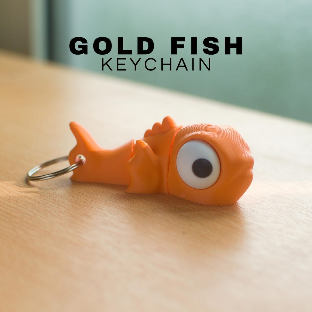 Articulated Gold Fish Keychain, Cute Animal Keychain, Unique Keychain ...