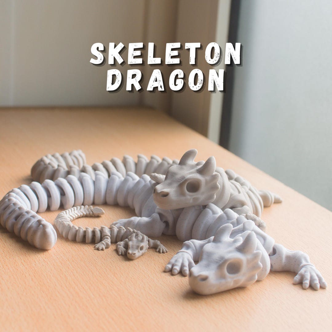 Articulated Skeleton Dragon – Unique Fantasy Decor, Poseable Dragon ...
