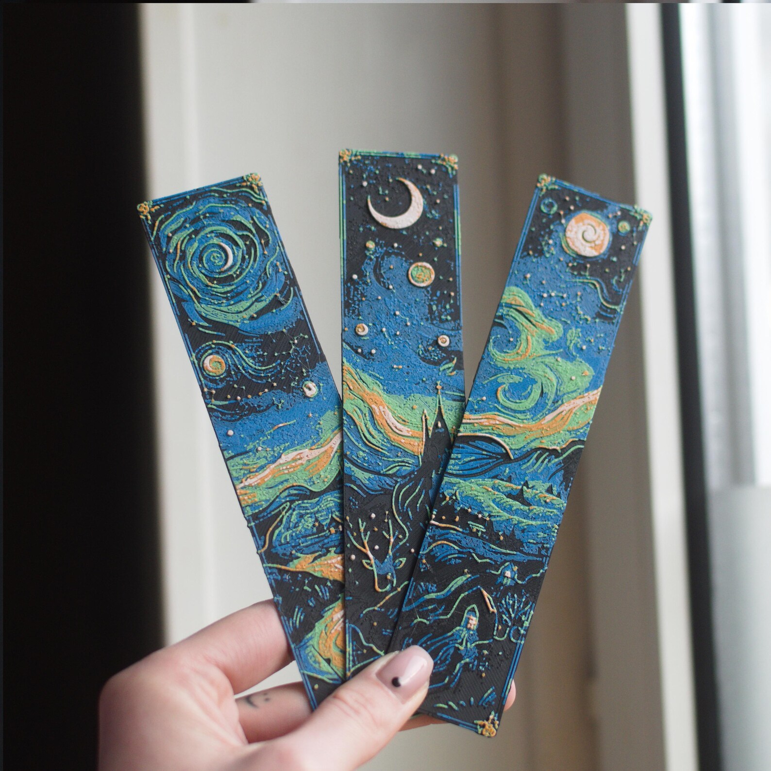 Starry Night Bookmarks Van Gogh-inspired Art Bookmark Set Unique Gifts ...