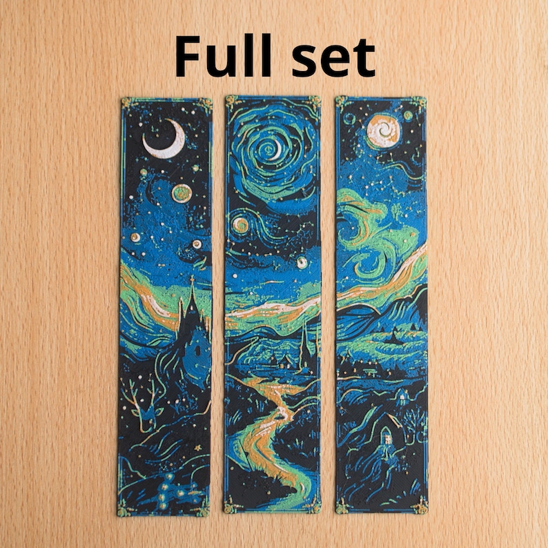 Starry Night Bookmarks Van Gogh-inspired Art Bookmark Set Unique Gifts ...
