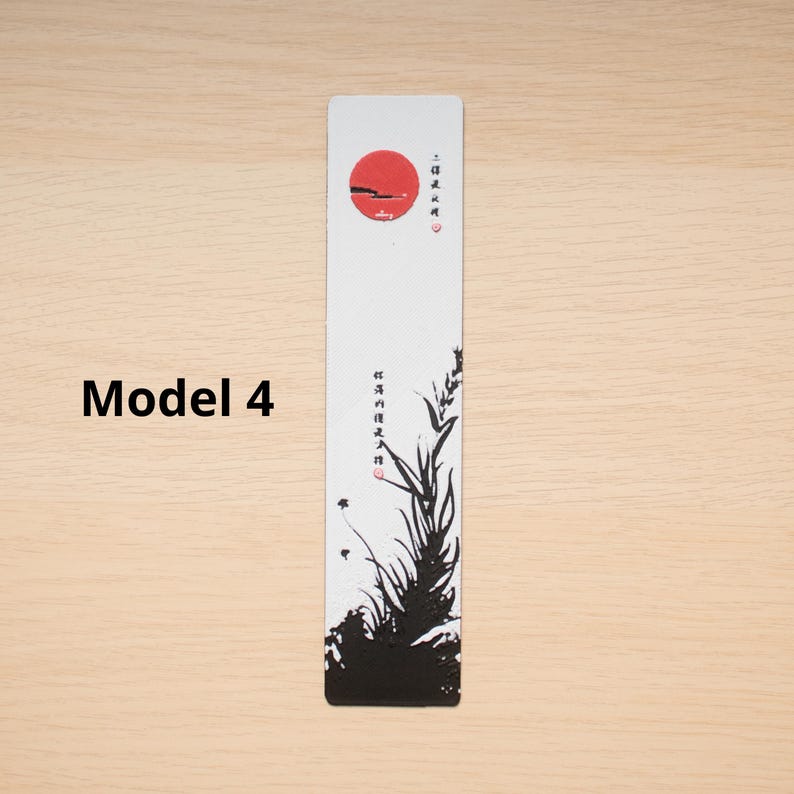 Red Blossom Japanese Bookmark Set | Sumi-e Ink Art | Aesthetic ...