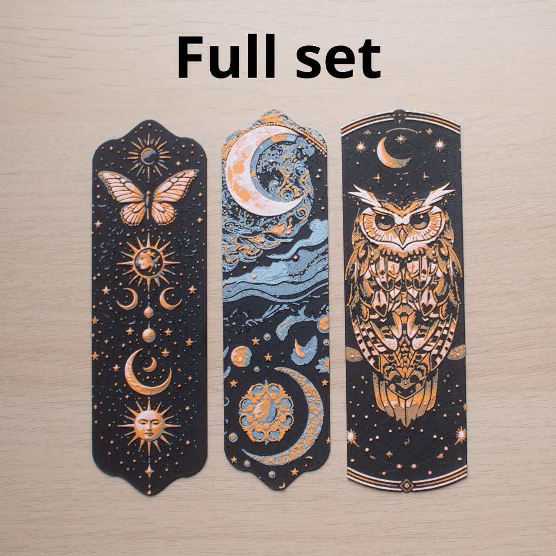 Celestial Bookmarks Set | Sun Moon Stars Owl Aesthetic | Witchy Bookish ...