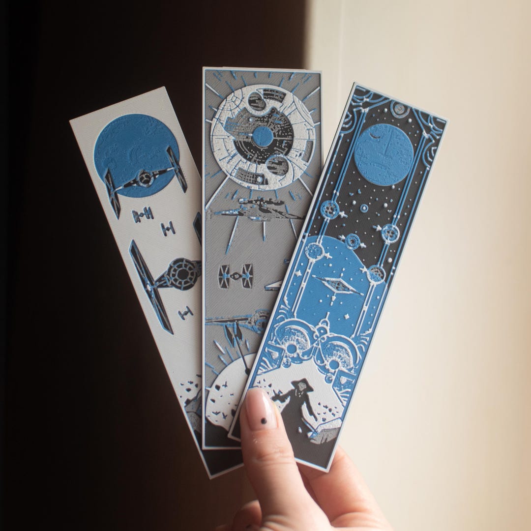 Star Wars Bookmarks | TIE Fighter, Death Star Designs | Sci-fi Bookmark ...