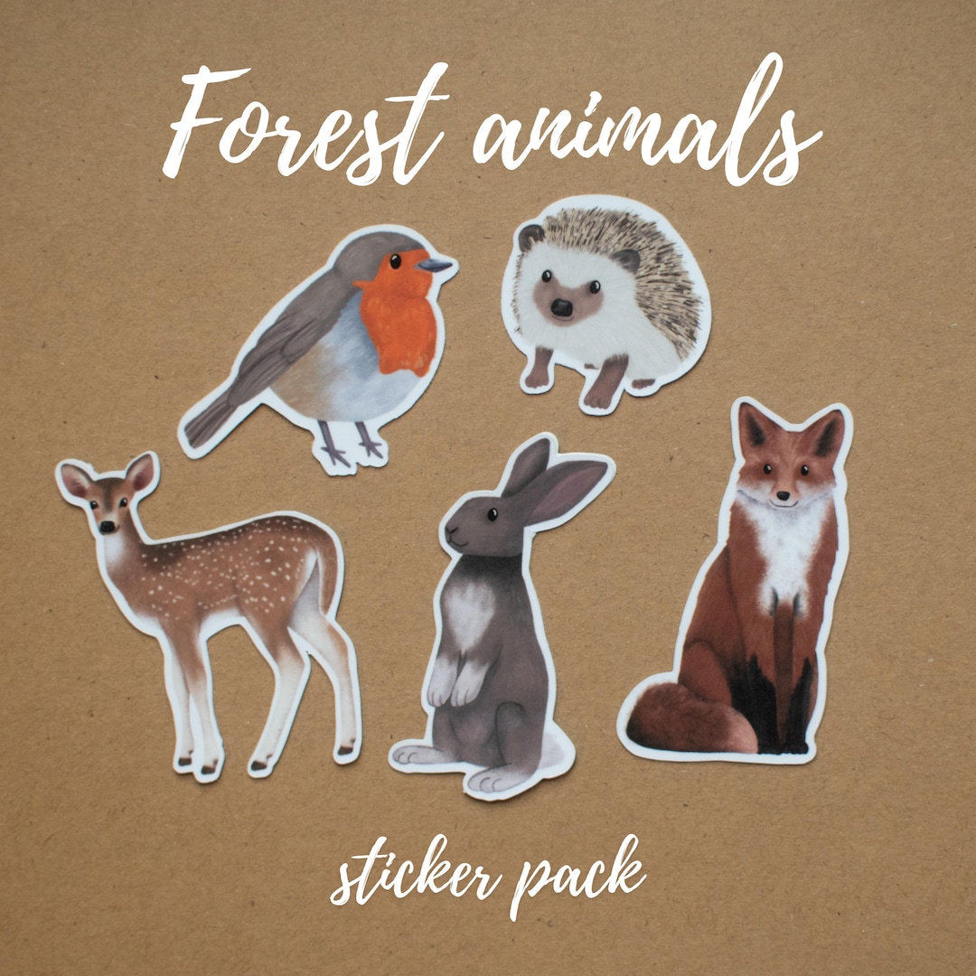 Forest Animal Sticker Pack | Cute Woodland Vinyl Stickers for Journals ...