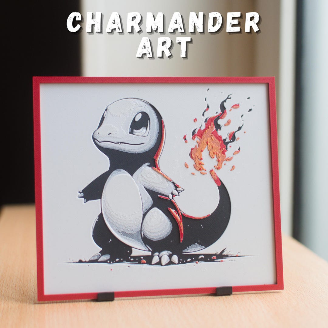 Charmander Art Print With Stand Pokémon Lover's Decor 133mm X 150mm ...