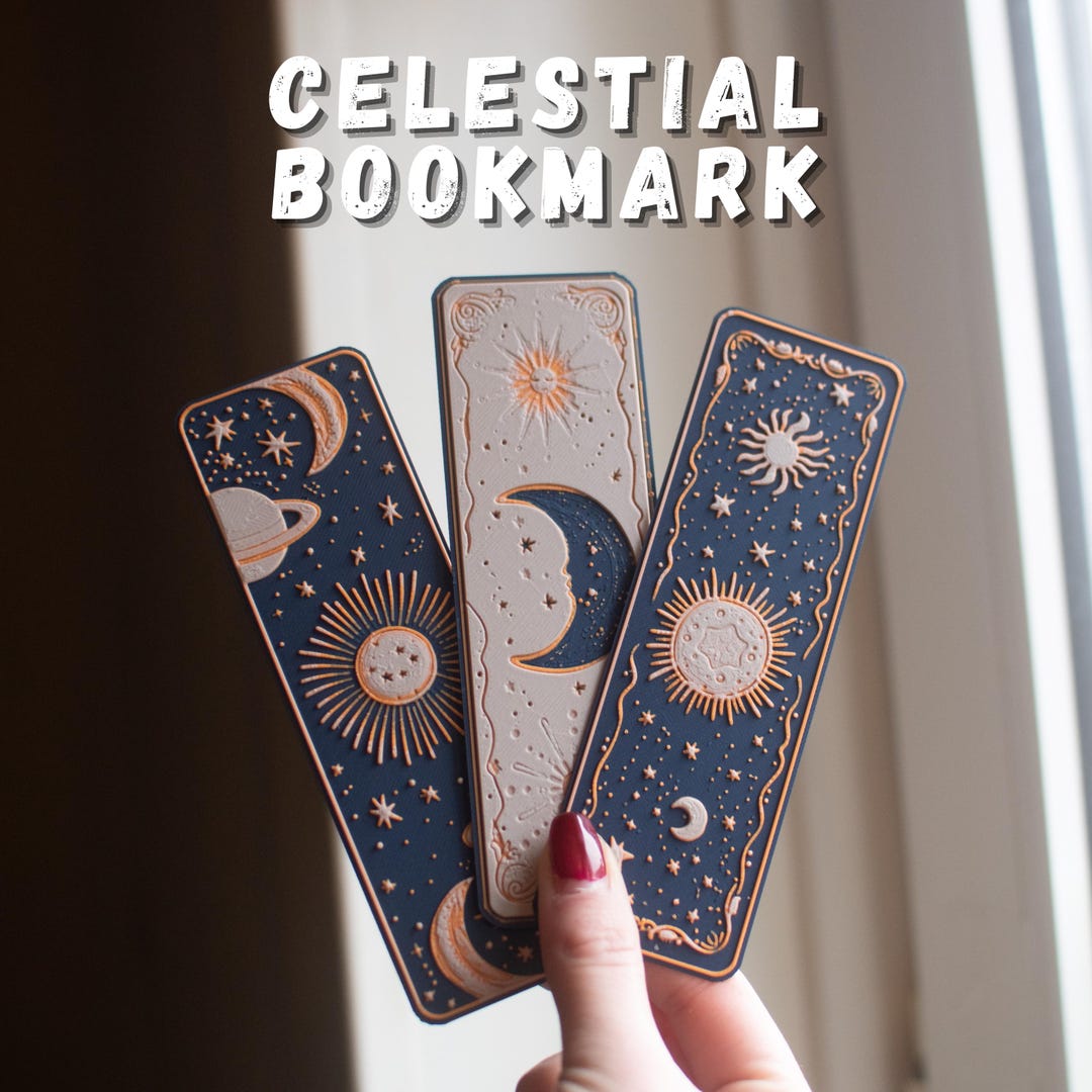 Celestial Bookmarks #2 - Cosmic Moon, Stars & Planets Design | Perfect ...