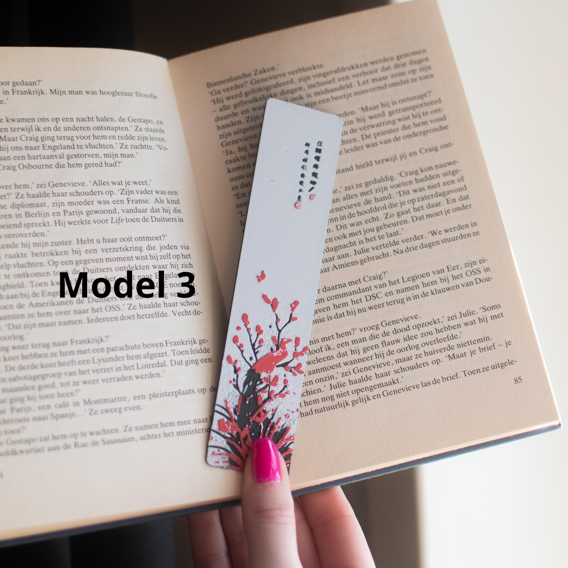 Red Blossom Japanese Bookmark Set | Sumi-e Ink Art | Aesthetic ...