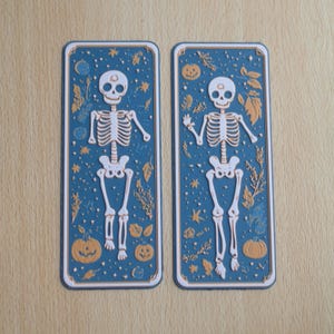 Skeleton Bookmarks | Spooky Skeleton Bookmark Set | Halloween Bookmark ...