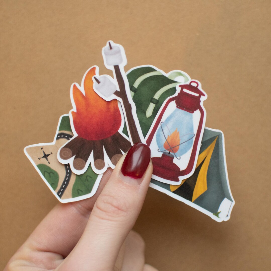 Camping Sticker Pack Adventure Vinyl Stickers for Journals, Scrapbooks ...