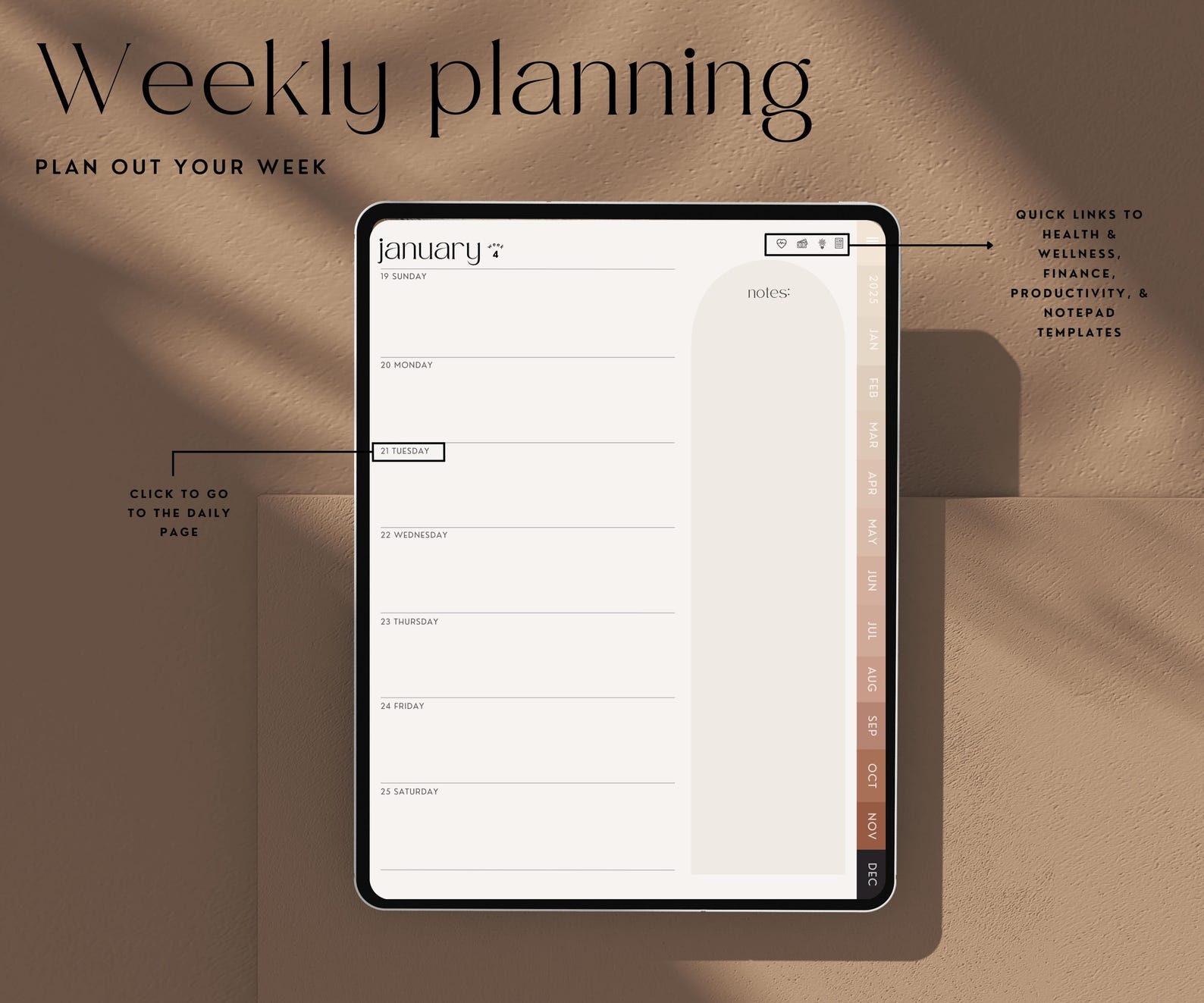 2025 Digital Planner, Minimalist Digital Planner, iPad Planner ...