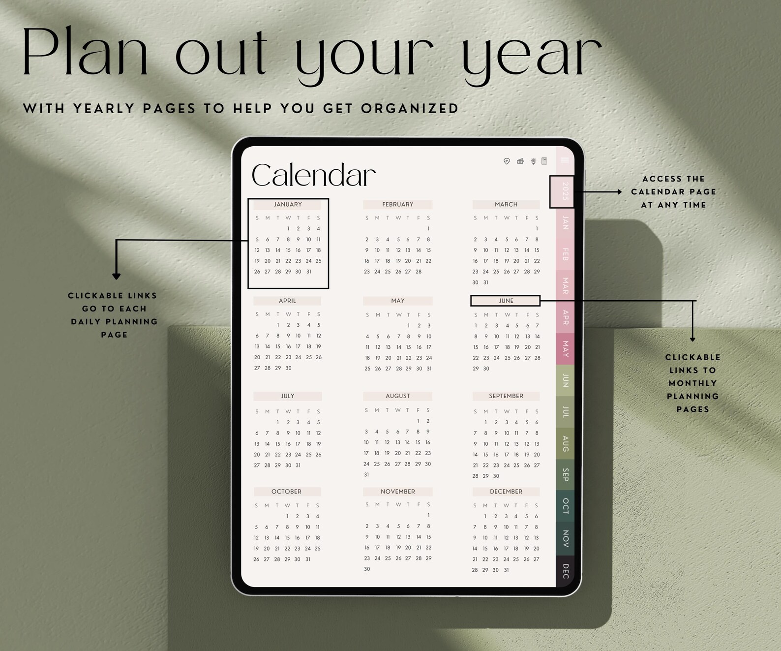 2025 Digital Planner, Minimalist Digital Planner, iPad Planner ...