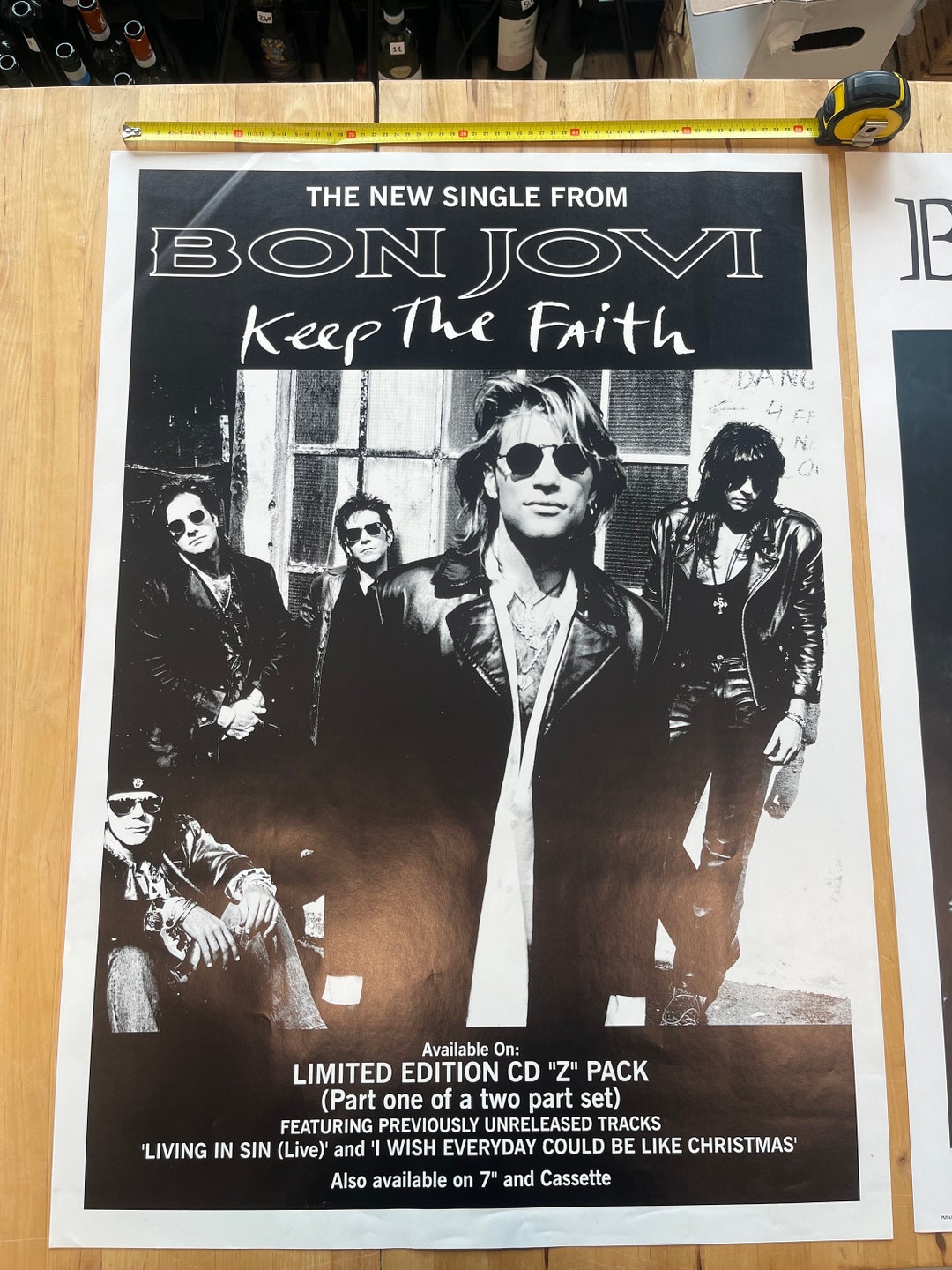 Original Bon Jovi Poster *1992 Keep the Faith Single Release Jon Bon ...