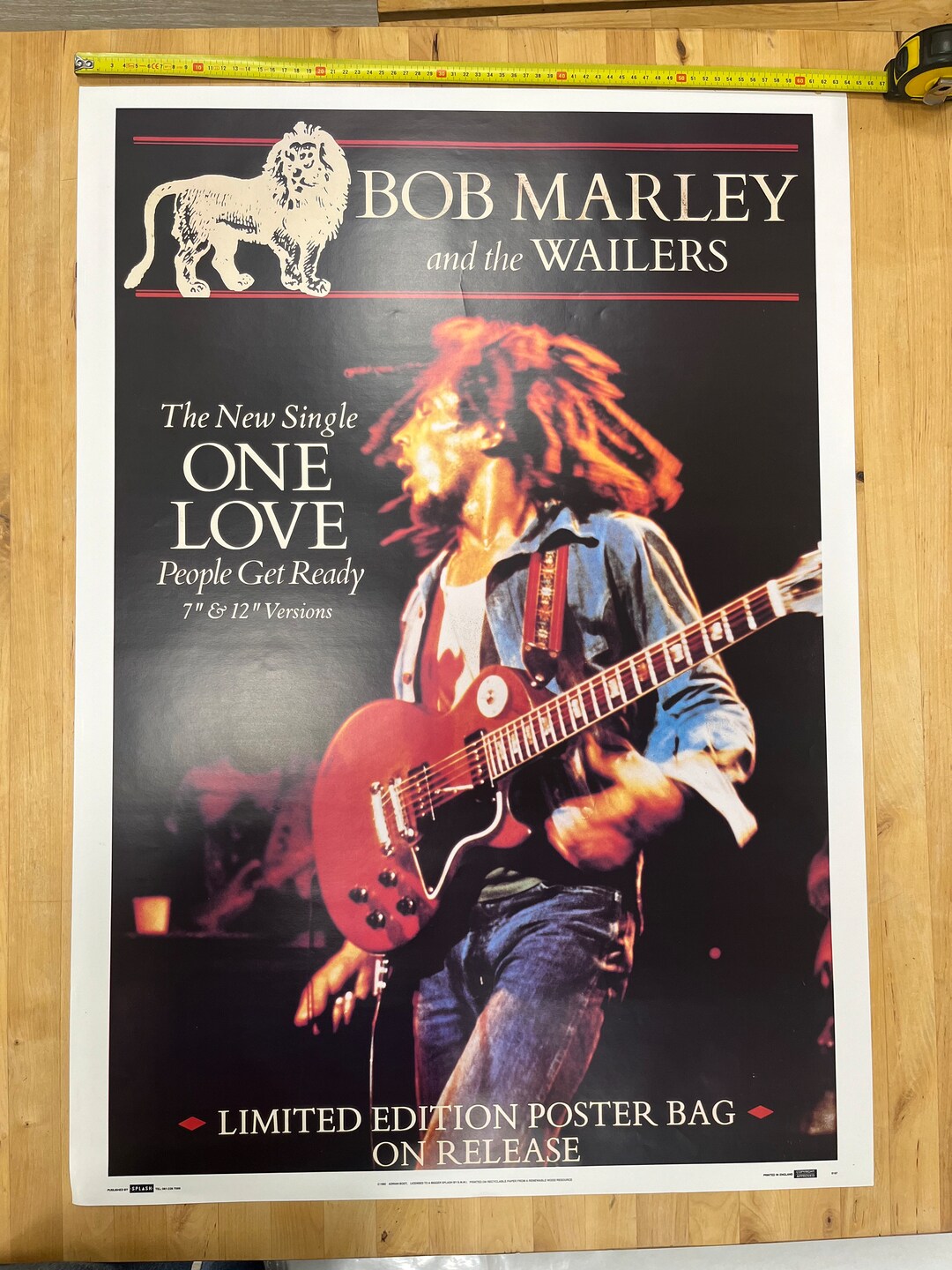 Original Bob Marley Poster * 1992 Rare Vintage Print One Love Single ...