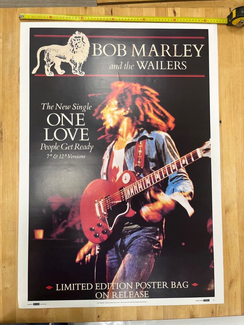 Original Bob Marley Poster * 1992 Rare Vintage Print One Love Single ...