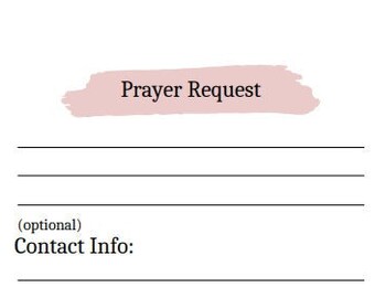 Printable Prayer Request Cards Blank, Christian Note Cards, Bible Study ...
