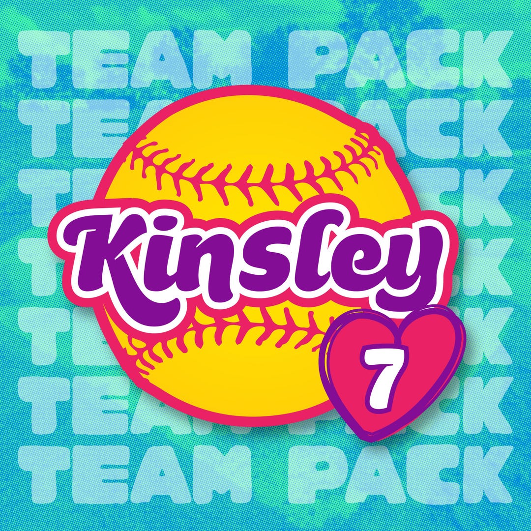 Custom Team Sticker Pack — Personalized Softball Sticker With Player's ...