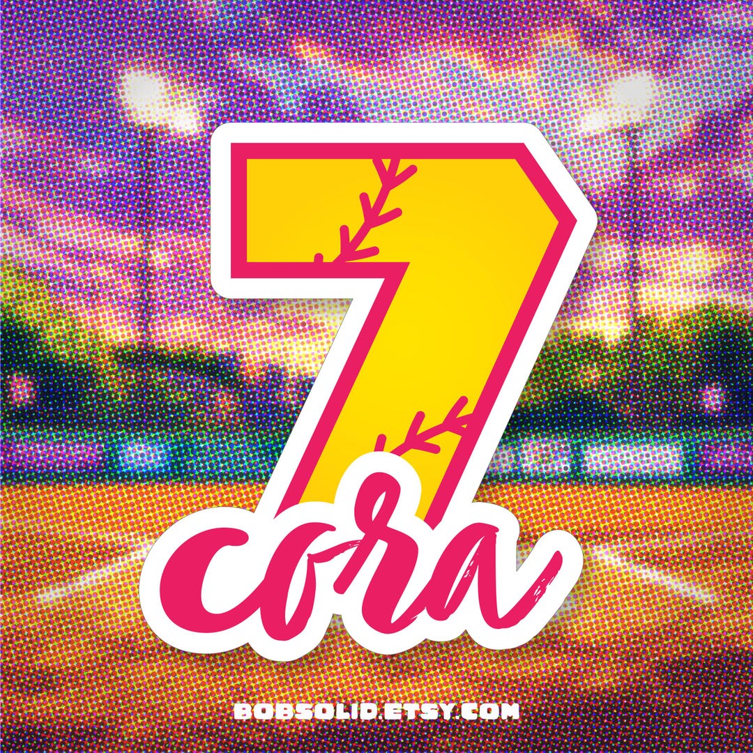 Custom Softball Jersey Number Sticker With Player Name—personalized ...