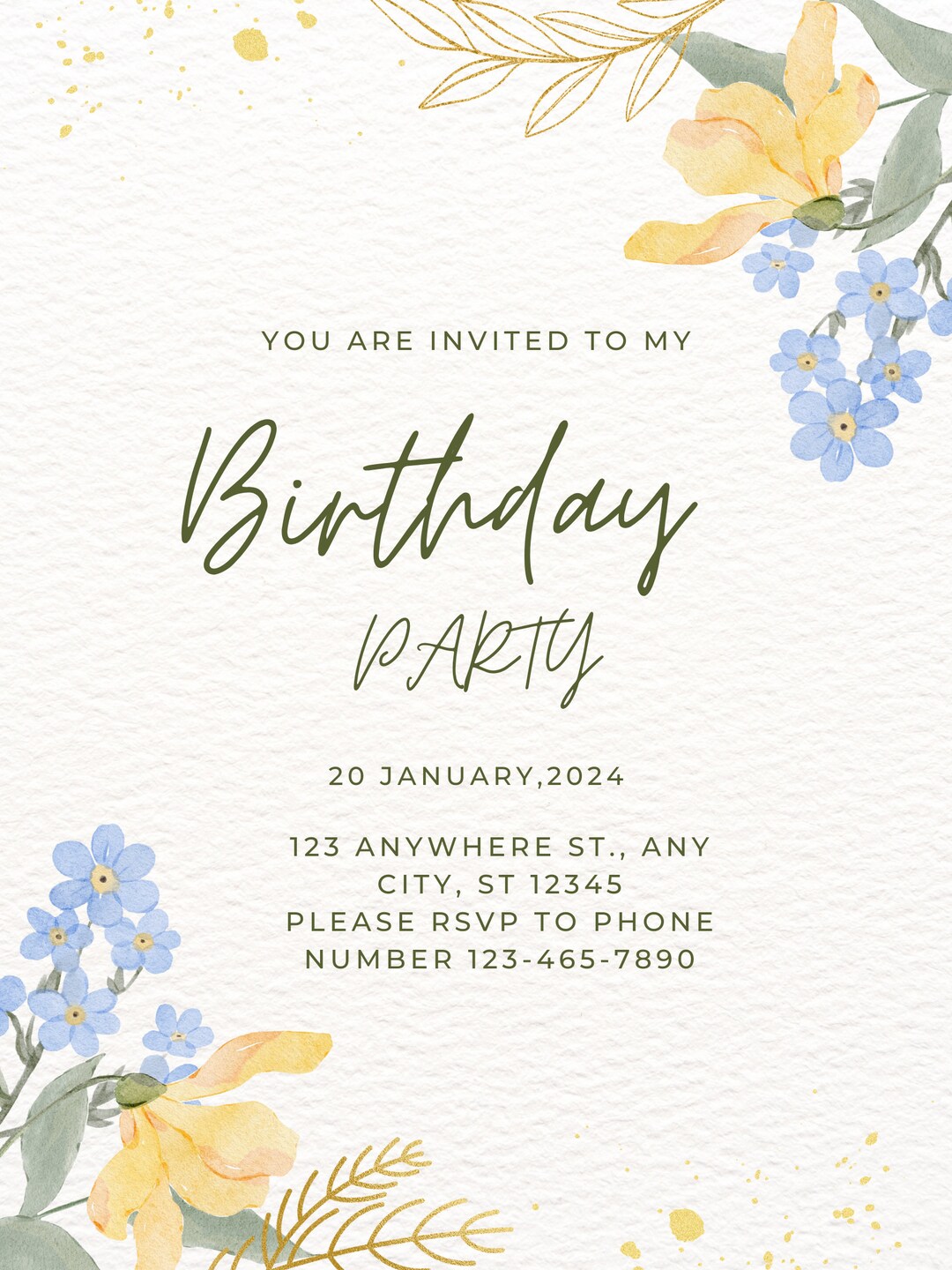 Beautiful Cute Birthday Party Invitation - Etsy