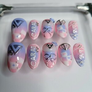 Seventeen Press on Nails Ver. 2| Seventeen Nail Inspo | Kpop Nails ...