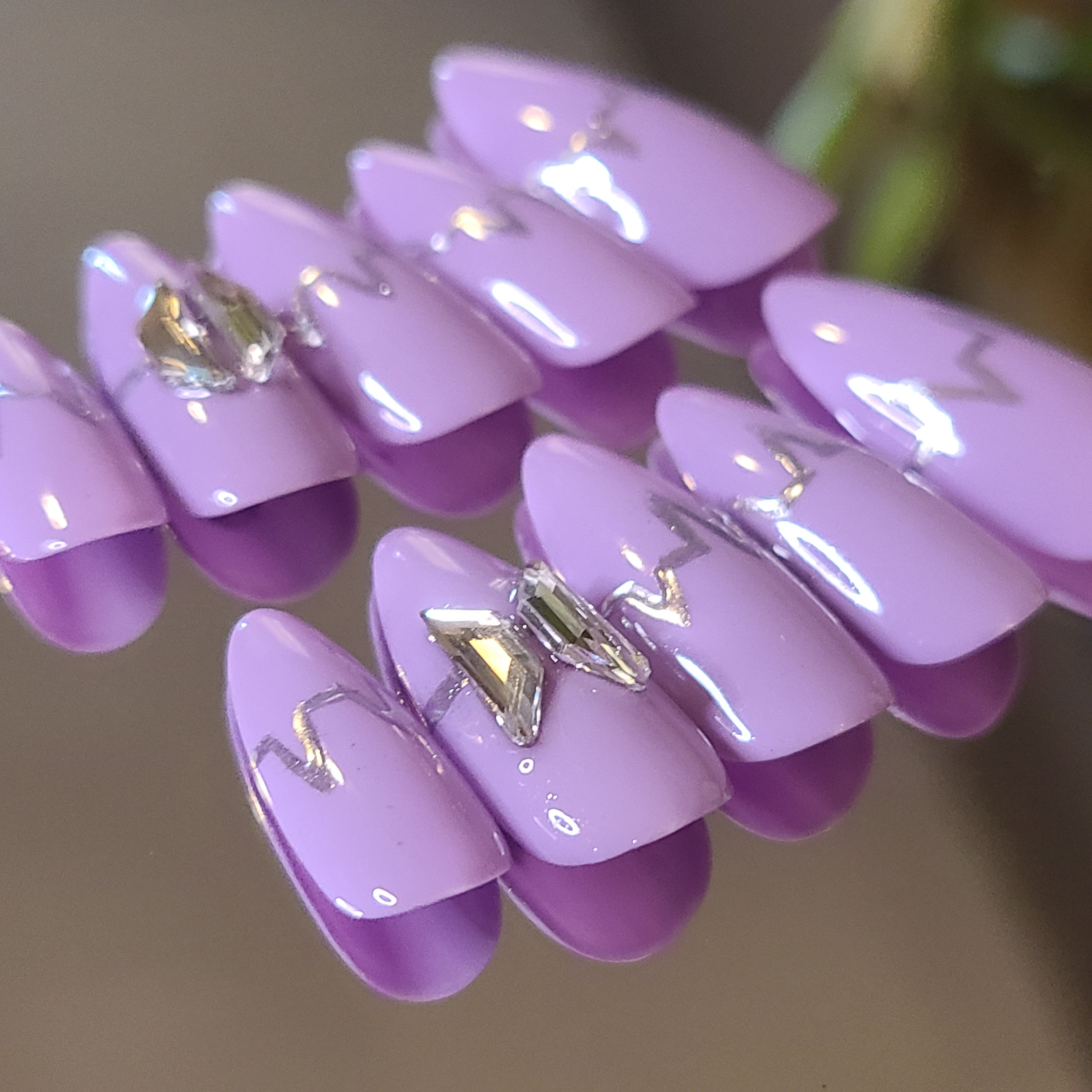 BTS Purple Lavender Heartbeat Press on Nails Kpop Inspired Nails BTS ...