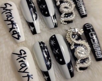 Stray Kids Maxident Inspired Press-on Gel Nails - Etsy