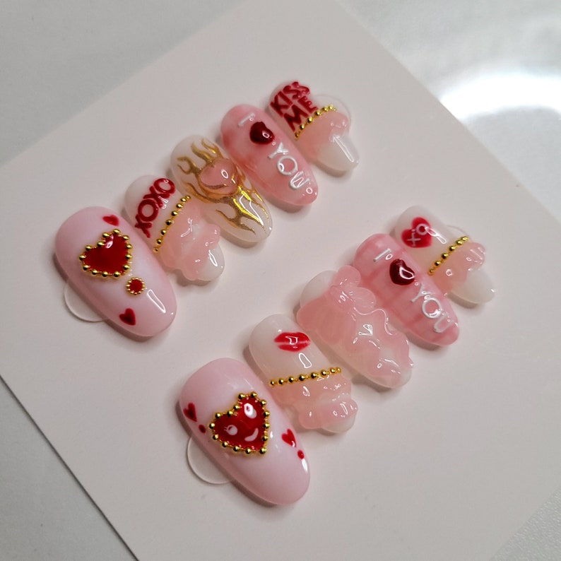 Enhypen Romance Untold Nails Enhypen XO Nail Inspo Kpop Nails Enhypen ...