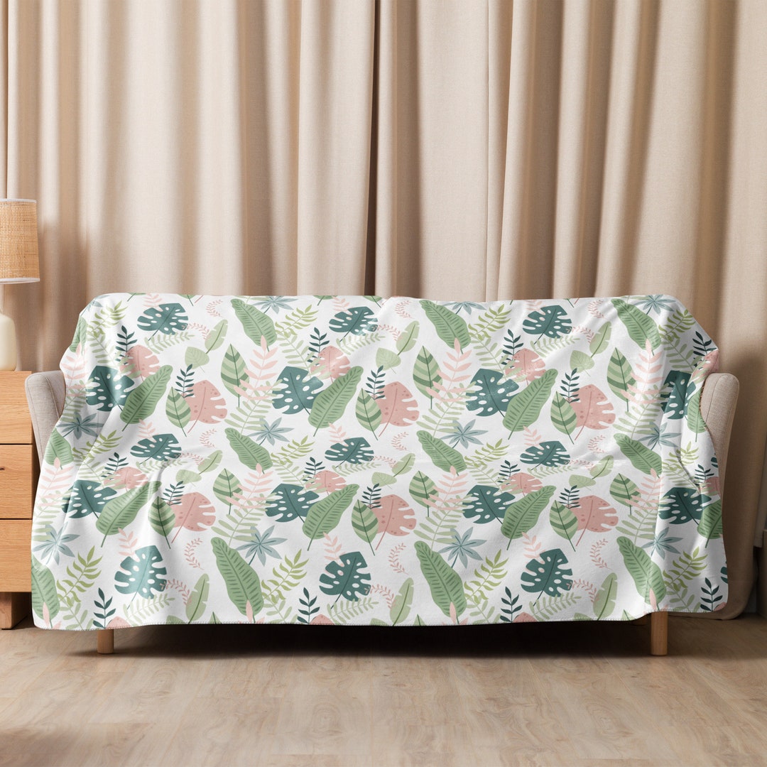 Adorable Safari Sherpa Blanket, Jungle Theme Fleece Blanket, Wildlife ...