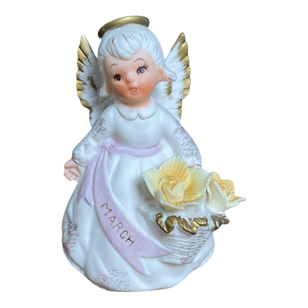 Ceramic Angel Lefton March as Is Flower is Chipped - Etsy