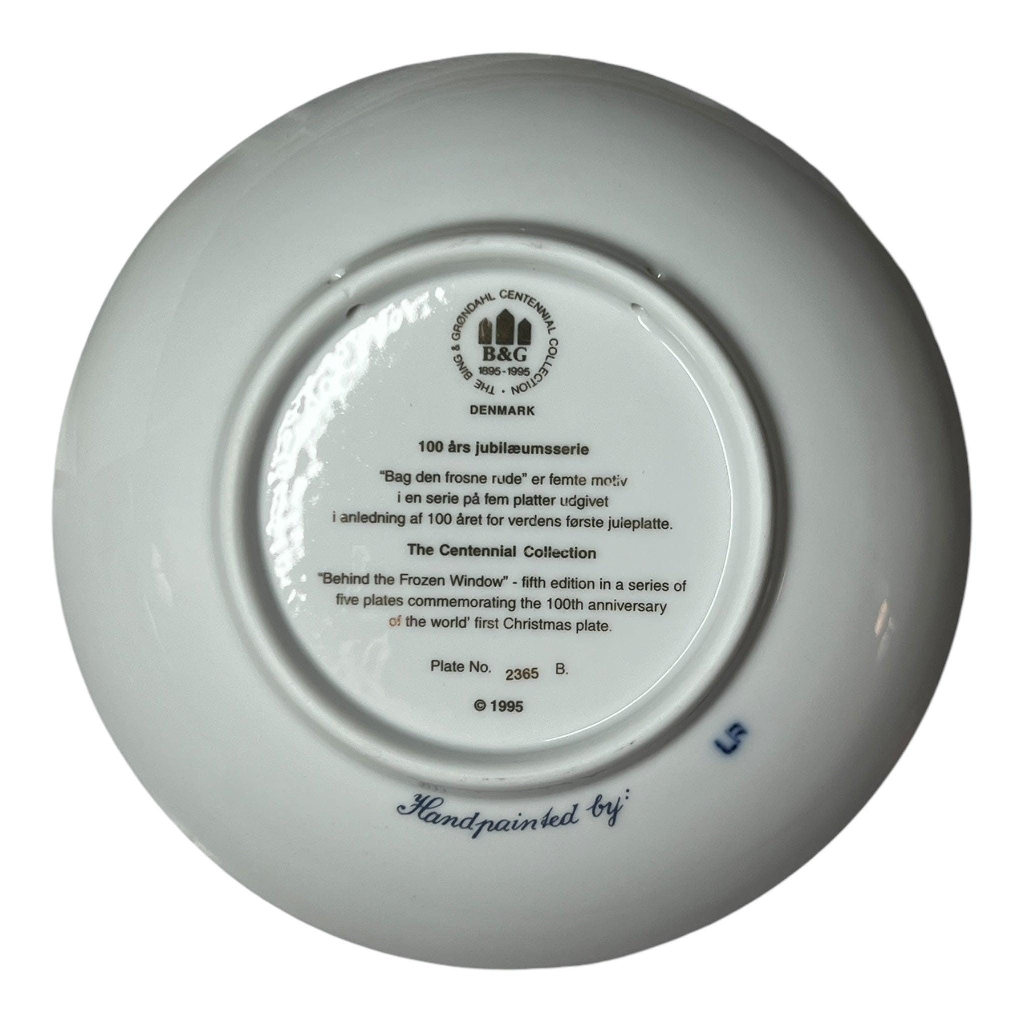 Bing & Grondahl Centennial Plate 1995 Behind the Frozen Pane - Etsy