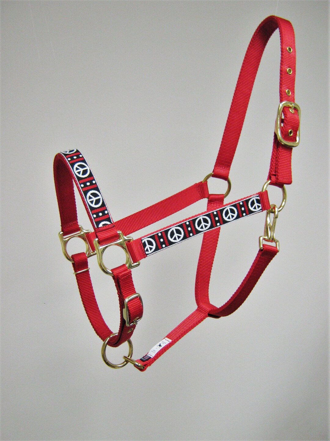 Woodstock Horse Halter, Peace Sign Mini Horse Halter, Peace Sign Draft ...