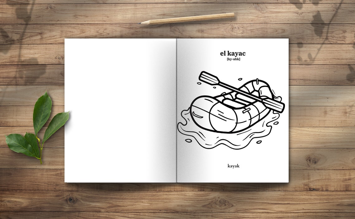 A Day at the Beach: Bold & Easy Learn Spanish Coloring Book - Etsy