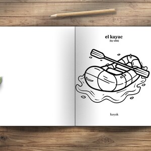 A Day at the Beach: Bold & Easy Learn Spanish Coloring Book - Etsy