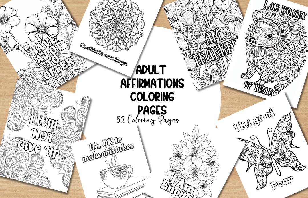 Affirmation Coloring Book for Adults - Etsy