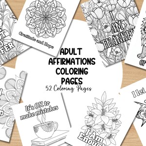 Affirmation Coloring Book for Adults - Etsy