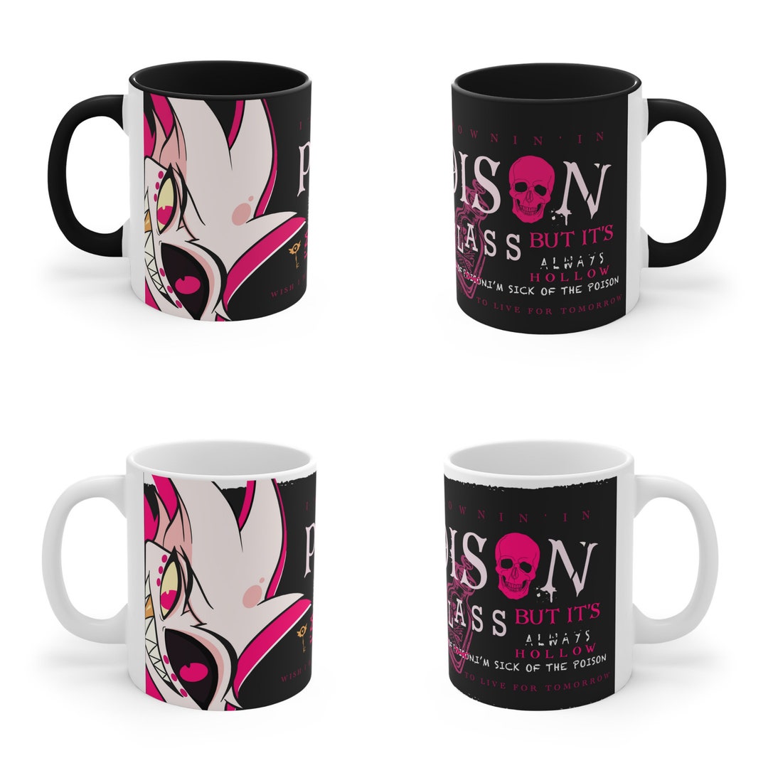 Black/ White Hazbin Hotel Angel Dust/ Anthony 'poison' Black Cup Mug ...