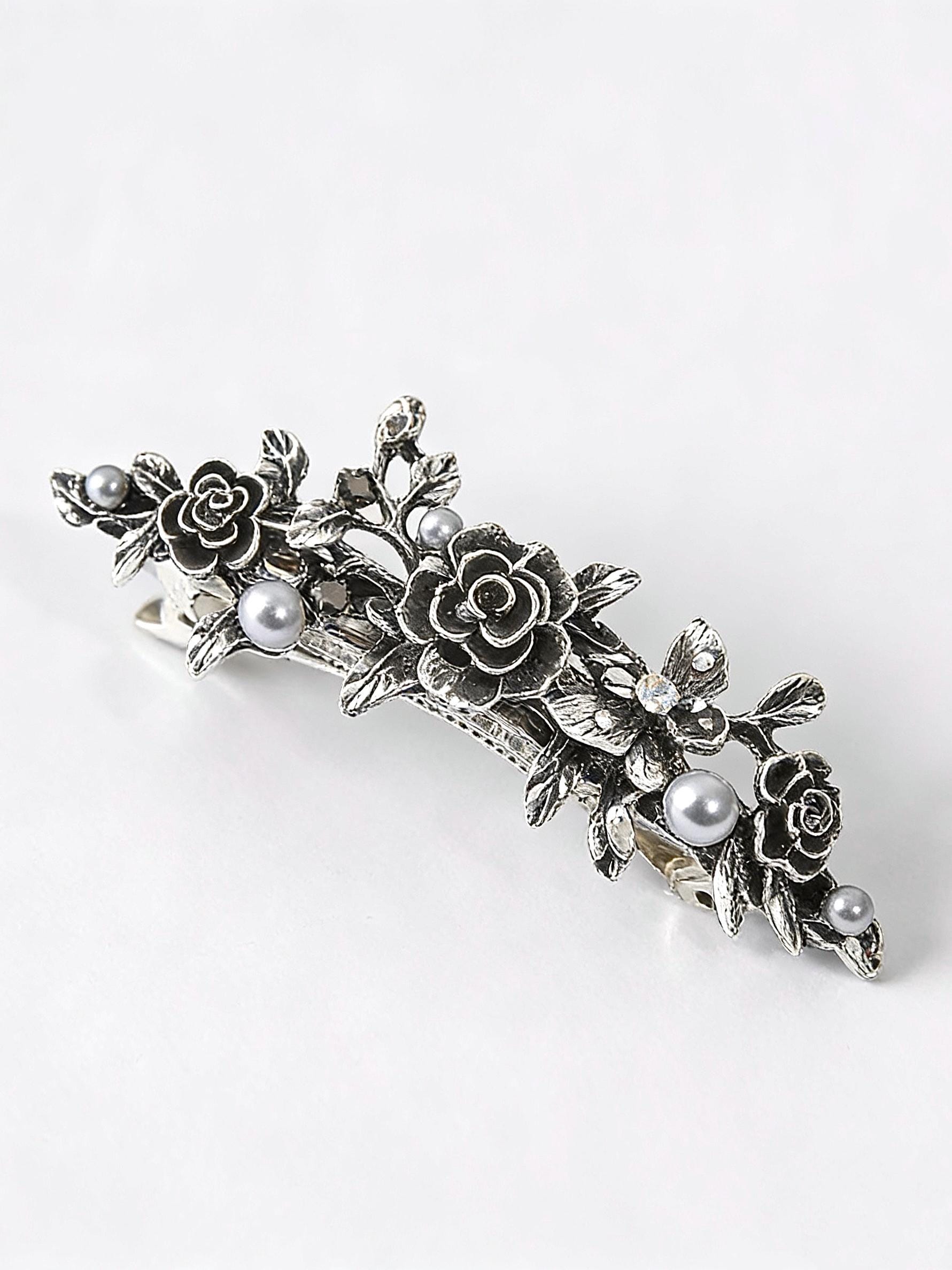 Vintage Metal French Clip Flower Design Hair Clip Barrette - Etsy