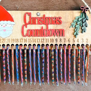 Christmas Candy Cane Countdown Wood Hand Painted Sign - Etsy