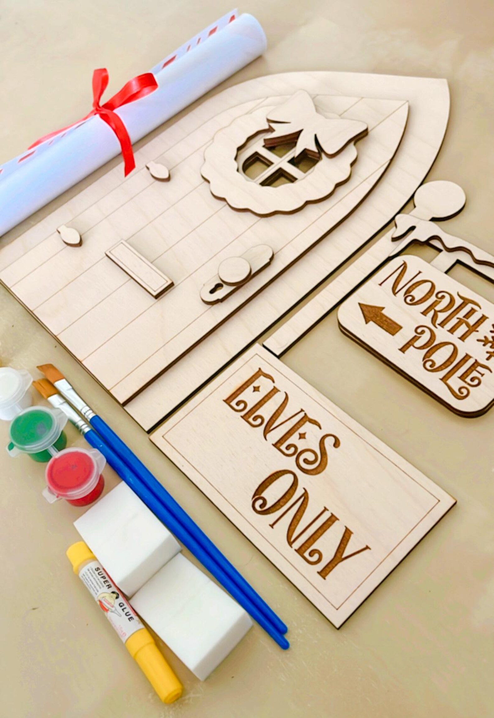 Kids' Christmas DIY Magic Elf Door Painting Kit - Etsy