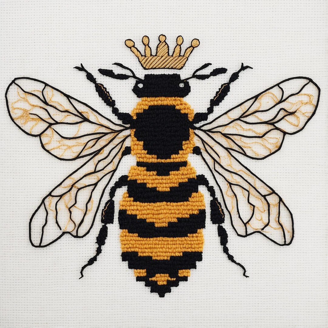 Queen Bee Cross Stitch Pattern | Unique DIY Craft for Home Décor ...