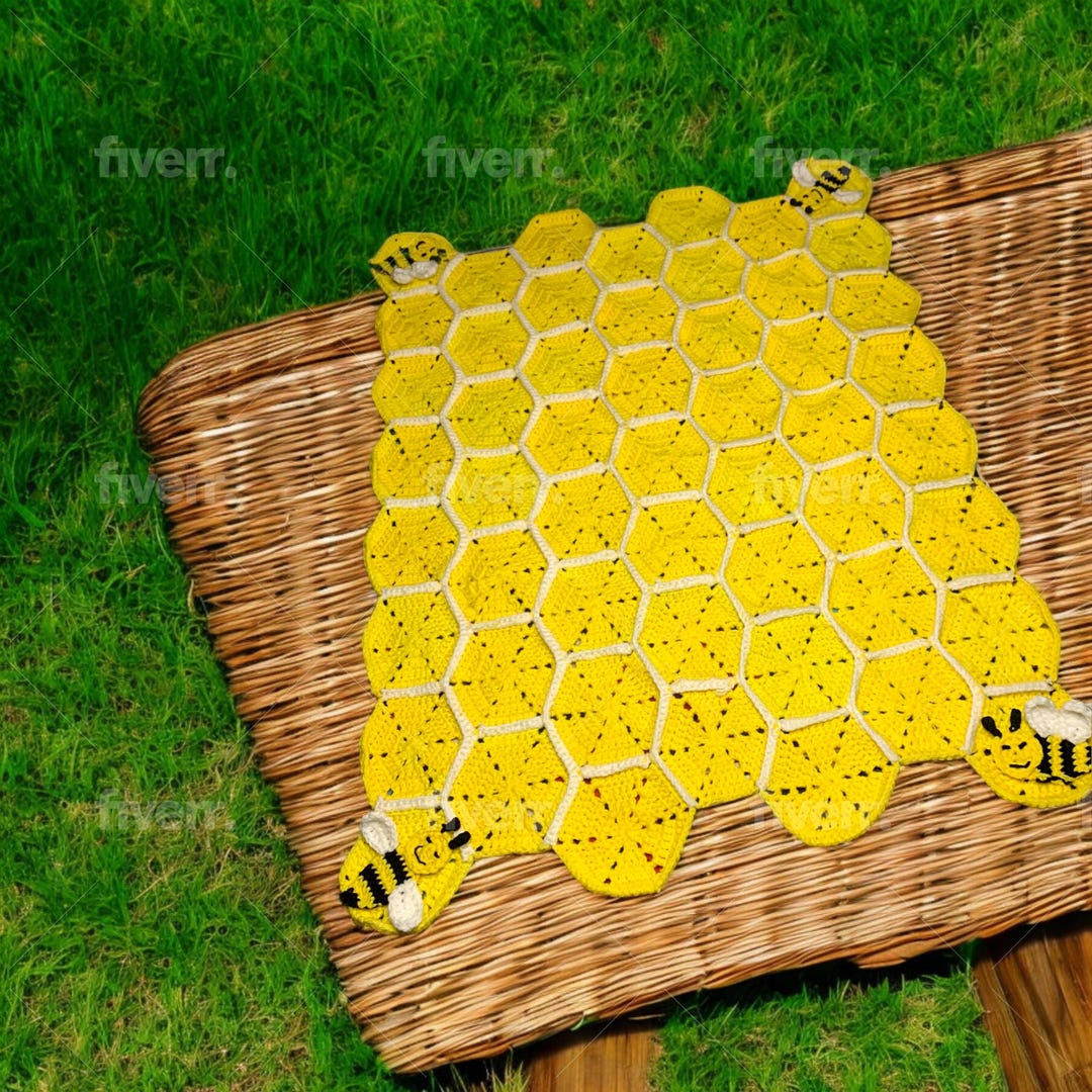Honeycomb Crochet Blanket Pattern | Bee Crochet Pattern | Baby Gift ...