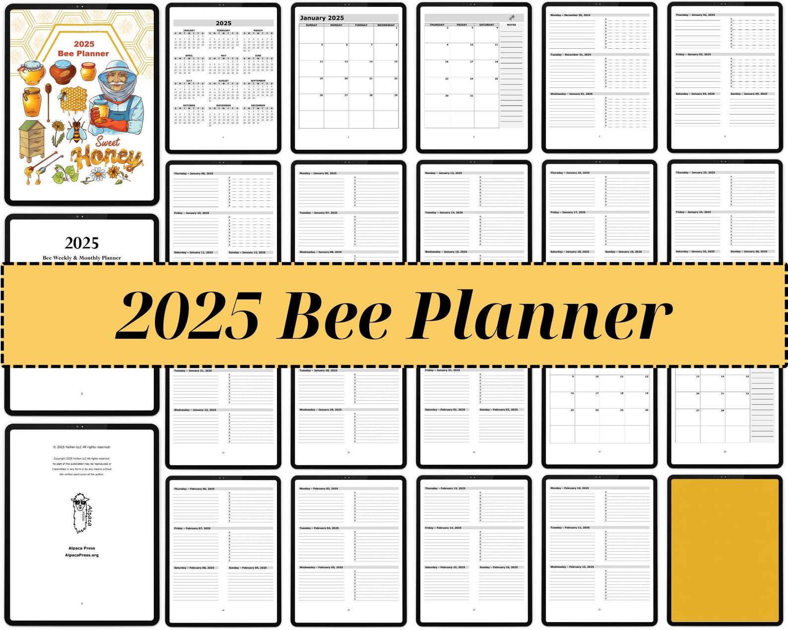 2025 Bee Planner | Beekeeper Planner | Beekeeping Printable | Bee ...