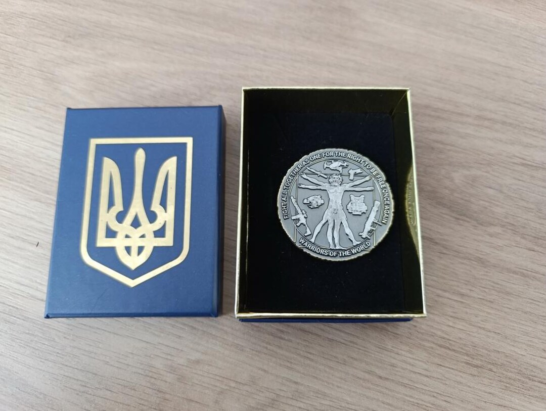 Unique Ukrainian Military Challenge Coin WARRIOR'S COIN in Trident Box ...